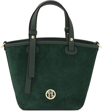 Tuscany Leather Glacette - Sac Seau en Cuir Suédé pour femme (Vert Forêt)