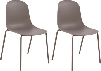 Clp 2er Set Stühle Hardin, stapelbare Gartenstühle, wetterfest und UV-beständig, Outdoor-Stuhl für Balkon, Terrasse und Esszimmer, Farbe:Taupe