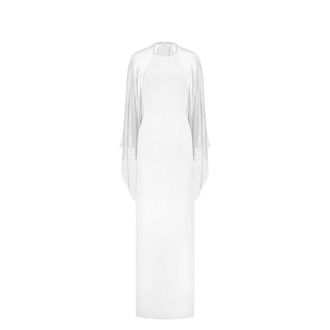 Alberta Ferretti Femme, Robes, Blanc, Taille: 36 FR Robe de Soir&eacute;e avec Manches en Mousseline