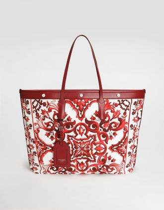 Dolce & Gabbana Shopping-tasche Atene Aus Canvas Mit Maiolika-print - Mann Shopper Mehrfarbig Onesize