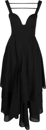 A.W.A.K.E. A.w.a.k.e. Mode, Femme, Robes, Noir, Taille: 36 FR Robe avec jupe &agrave; panneaux multiples