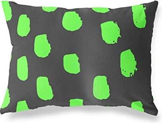 Bonamaison Le Jardin du Lin Kissenbezug Zierkissenbezug Neon Grün-Rauch Kissenbezug, Für Bett, Auto, Sofa, Haus, Wohnzimmer, Schlafzimmer, Dekoration, 45x60 Cm -