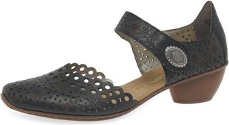 Rieker Damen Halbschuhe 43753 Halbschuhe, Schwarz, 39 EU