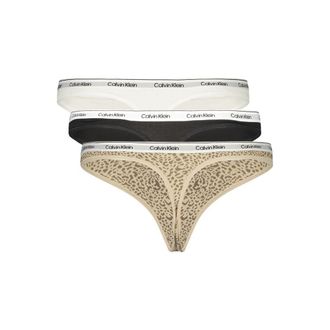 Calvin Klein Cotton Blend Thong Briefs - Black