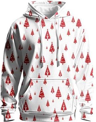 Generic Sweat à capuche de Noël amusant pour homme - Grande taille - Tenue de Noël à manches longues - Pull fantaisie - Vêtements de vacances tendance - Cadea