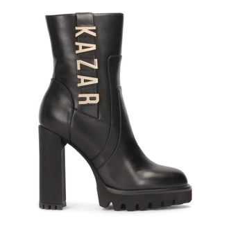 Kazar Lederstiefel mit mattem Absatz verziert mit Buchstaben.Dieses Produkt f&auml;llt klein aus. - - Shoes - Damen - Schwarzk - 35 EU
