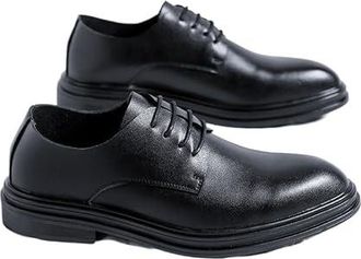 Generic Chaussures habillées for Hommes, Chaussures Derby à Lacets en Cuir végétalien, Bout Rond, Semelles Basses en Caoutchouc, Talon carré Classique(43 EU)