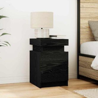 vidaXL Meuble de chevet Ch&ecirc;ne noir 35 x 39 x 55 cm Bois ding&eacute;nierie Vidaxl