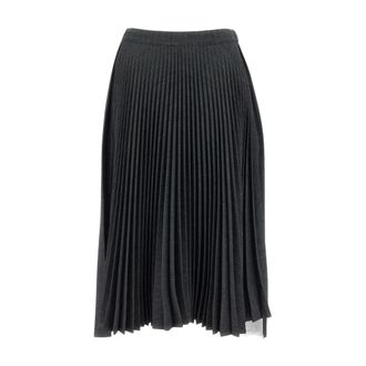 Plan C Asymmetrischer Midirock mit Falten - - Skirts - Damen - Grau - S