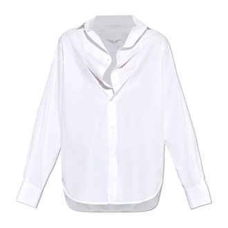 Maison Margiela Oversize-Hemd mit offenen Kanten - - Shirts - Herren - Wei&szlig; - M