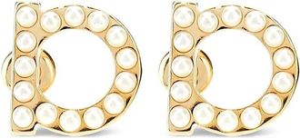 Ferragamo Femme, Accessoires, Jaune, Taille: ONE Size Boucles doreilles clous Gancini