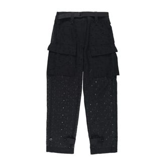 sacai Femme, Pantalons, Noir, Taille: 40 FR Pantalone Cargo