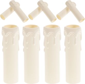 BESPORTBLE ABOOFAN Leichte Kunststoff Kerzenh&uuml;lsen mit Rei&szlig;en Muster 20 St&uuml;ck Hitzebest&auml;ndige Kronleuchter Abdeckungen &Oslash;25X100Mm Langlebige Lampenfassung Zubeh&ouml;r