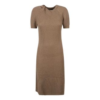 Stella McCartney Femme, Robes, Brun, Taille: 36 FR Robe Tricotée en Cachemire Volume Changeant