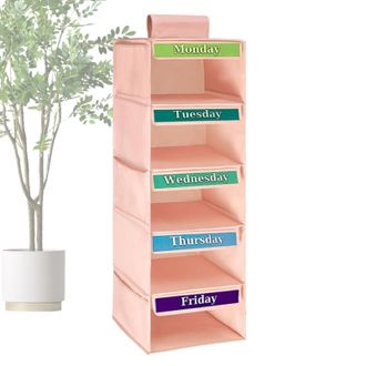 Generic Kleider-Organizer - H&auml;ngender Kleider-Organizer, f&uuml;nfstufige Kleideraufbewahrung, w&ouml;chentliche Stoff-Organizer f&uuml;r Kinderzimmer, Zuhause, Schrank, T&uuml;r