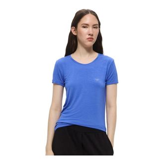 Emporio Armani TShirt MC logo viscose - - Tops - Damen - Blau - L