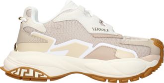 Versace Femmes Baskets Tissu Beige/Beige Clair