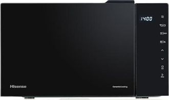 Hisense H23MOBS5HG4 Digitale Mikrowelle mit Grill, 23 Liter, 1000 W, Keramikbeschichtung, Premiumglas, Eco-Modus, programmiertes Auftauen, 10 Leistungsstufen,