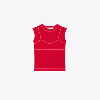 Tory Burch Damen Meshtop aus Baumwolle und Nylon