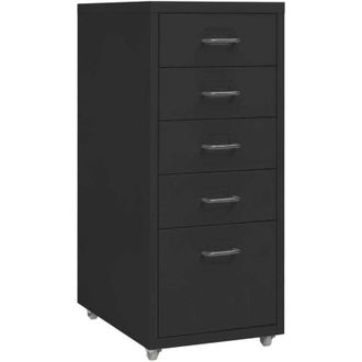 vidaXL Classeur mobile Noir 28x41x69 cm M&eacute;tal Vidaxl