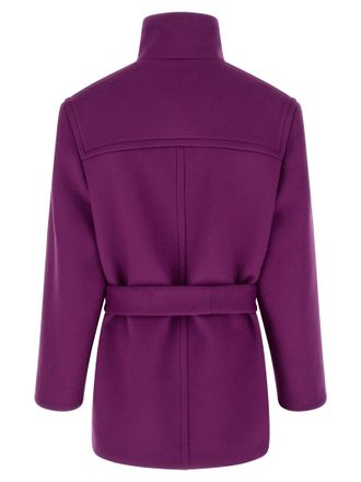 Saint Laurent Double-Face Wool Coat - Purple