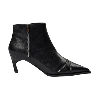 Sofie Schnoor Elegante schwarze Lederstiefel mit Rei&szlig;verschlussdetails - - Shoes - Damen - Schwarzk - 39 EU