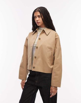 & Other Stories Trench-coat style bomber en coton - Beige-Neutre