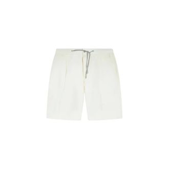 Barba Homme, Shorts, Blanc, Taille: 2XL Bermuda en lin avec cordon de serrage