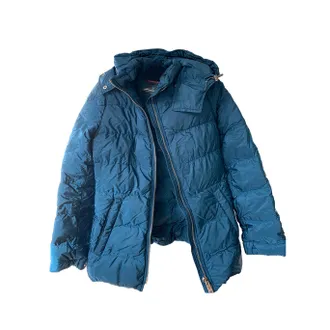 Prada Teal Goose Down Hooded Puffer Size 42