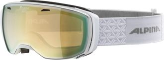 Alpina ESTETICA Q-LITE - verspiegelte, kontrastverstärkende OTG Skibrille mit 100% UV-Schutz für Erwachsene - pearlwhite - one size