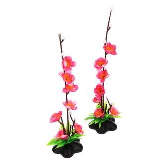 Valiclud 2 Stück Sushi Sashimi Deko Platte Künstliche Blüten Deko Teller Japanische Essensdekoration für Kalte Platten und Desserts