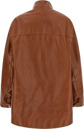 Prada Calfskin Leather Coat - Brown