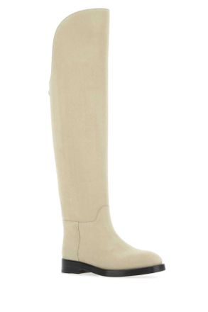 Durazzi Milano Womens Sand Suede Equestrian Boots Beige Stivali