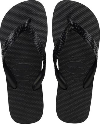 Havaianas Top Color, Bequeme, Robuste und Leichte Badelatschen, Rutschfeste Sohlen, Unisex Erwachsene, Schwarz, 41/42 EU
