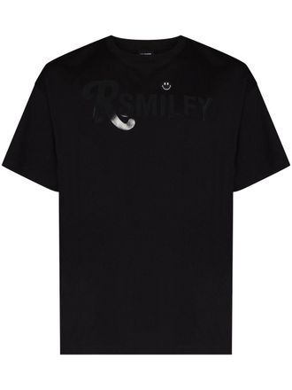Raf Simons x Smiley t-shirt à slogan imprimé - Noir