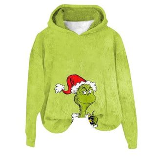 Generic Le Grinch Sweat A Capuche Femme Pulls Pilou Noël Costume Polaire Vêtements Adulte Pull Deguisement De Moche Pyjama Hiver Oversize 2025 Noel The Chaud 