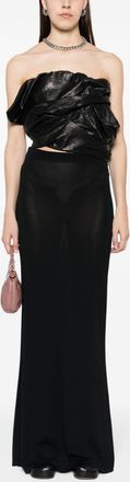 Rick Owens Draped Calf Leather Bustier - Black