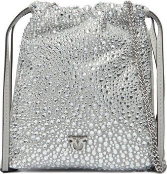 Pinko Handtasche Slouchy Coulisse Baby AI 25-26 PCPL 105409 A2WF Silberfarben