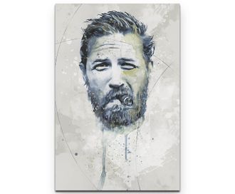 Paul Sinus Art Tom-Hardy I 90x60cm auf Leinwand gespannt fertig zum aufhängen