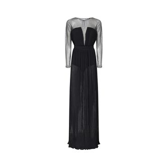Genny Micropliss&eacute; Gown - - Dresses - Damen - Schwarzk - 2XS