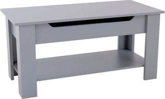 Home Discount Lift Up Table Basse avec Rangement Meuble de Salon H 48 à 60 x L 100 x P 48 cm, Gris