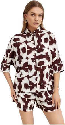 Lenny Niemeyer Femme, Blouses et Chemises, Brun, Taille: 42 FR Puglia Two-Tone Shirt