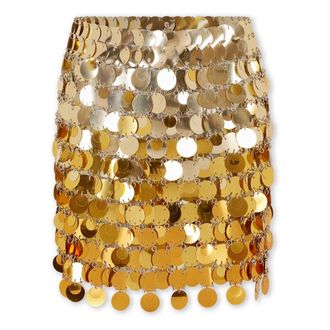 Paco Rabanne Goldener Disc-Gradient-Minirock - - Skirts - Damen - Gelb - S