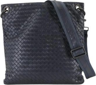 Bottega Veneta unisex, Pre-owned, Bleu, Taille: ONE Size Sac bandouli&egrave;re en cuir Pre-owned