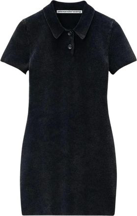 Alexander Wang Femme, Robes, Noir, Taille: 38 FR Knit Polo Dress