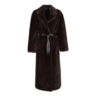 Pinko Calendula Kunstpelz Langmantel - - Coats - Damen - Braun - 2XS