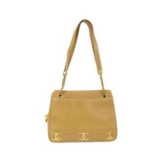 Chanel Sac bandouli&egrave;re vintage Pre-owned - Femme - Pre-owned - Beige - Taille: ONE Size