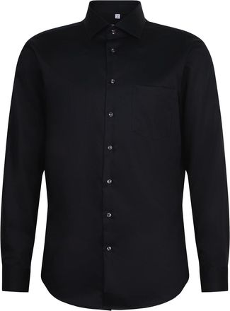 Seidensticker Herren Comfort Fit Langarm Business Hemd, Schwarz, 48