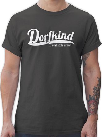 Shirtracer T-Shirt Herren - Spr&uuml;che Statement mit Spruch - Dorfkind und stolz Drauf I Landleben I Dorfkinder - 4XL - Dunkelgrau - Farm Tshirt spruchshirts spruec
