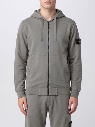 Stone Island Bio-Baumwoll-Hoodie mit Rei&szlig;verschluss und Kompass-Logo-Patch